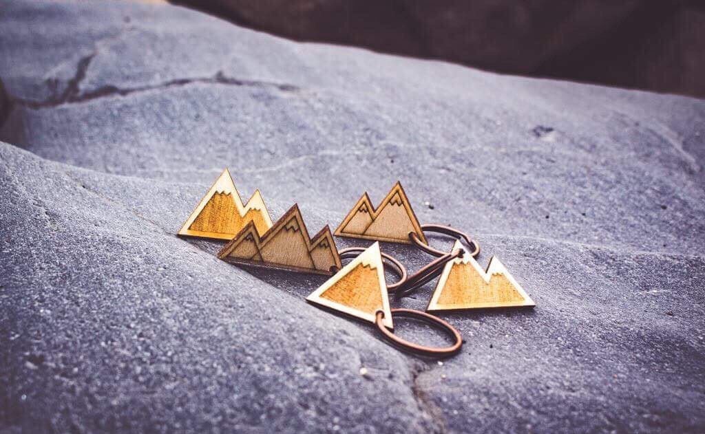 Wooden Mountain Keyring Car Keychain Adventure Keyfob | Etsy UK