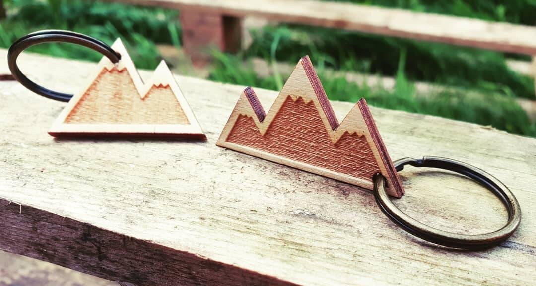 Wooden Mountain Keyring Car Keychain Adventure Keyfob | Etsy UK