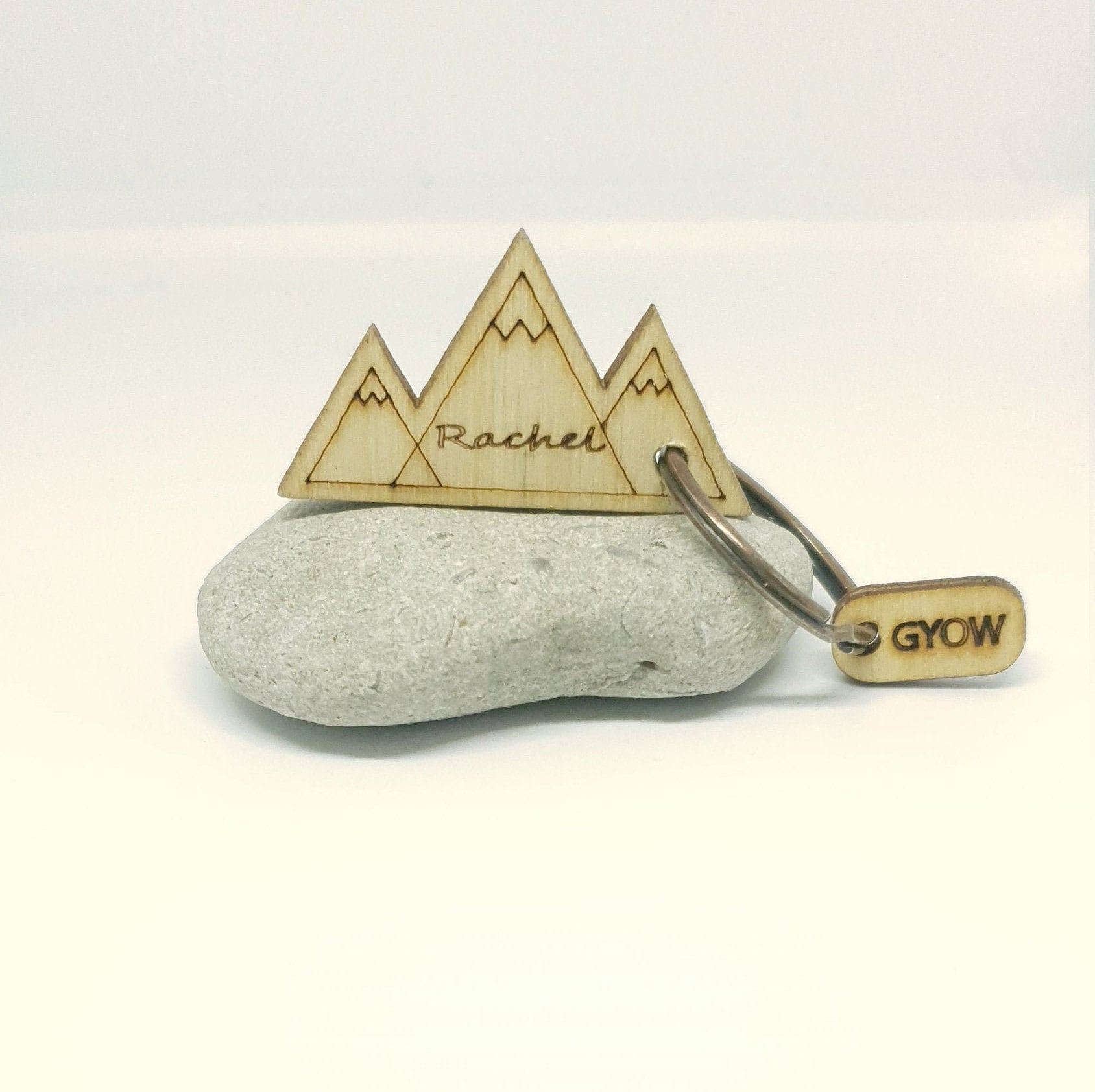 Wooden Mountain Keyring Car Keychain Adventure Keyfob | Etsy UK