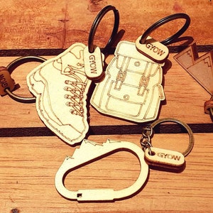Wooden Hiking Boot Keyring: Sustainable Birch Keychain - Etsy