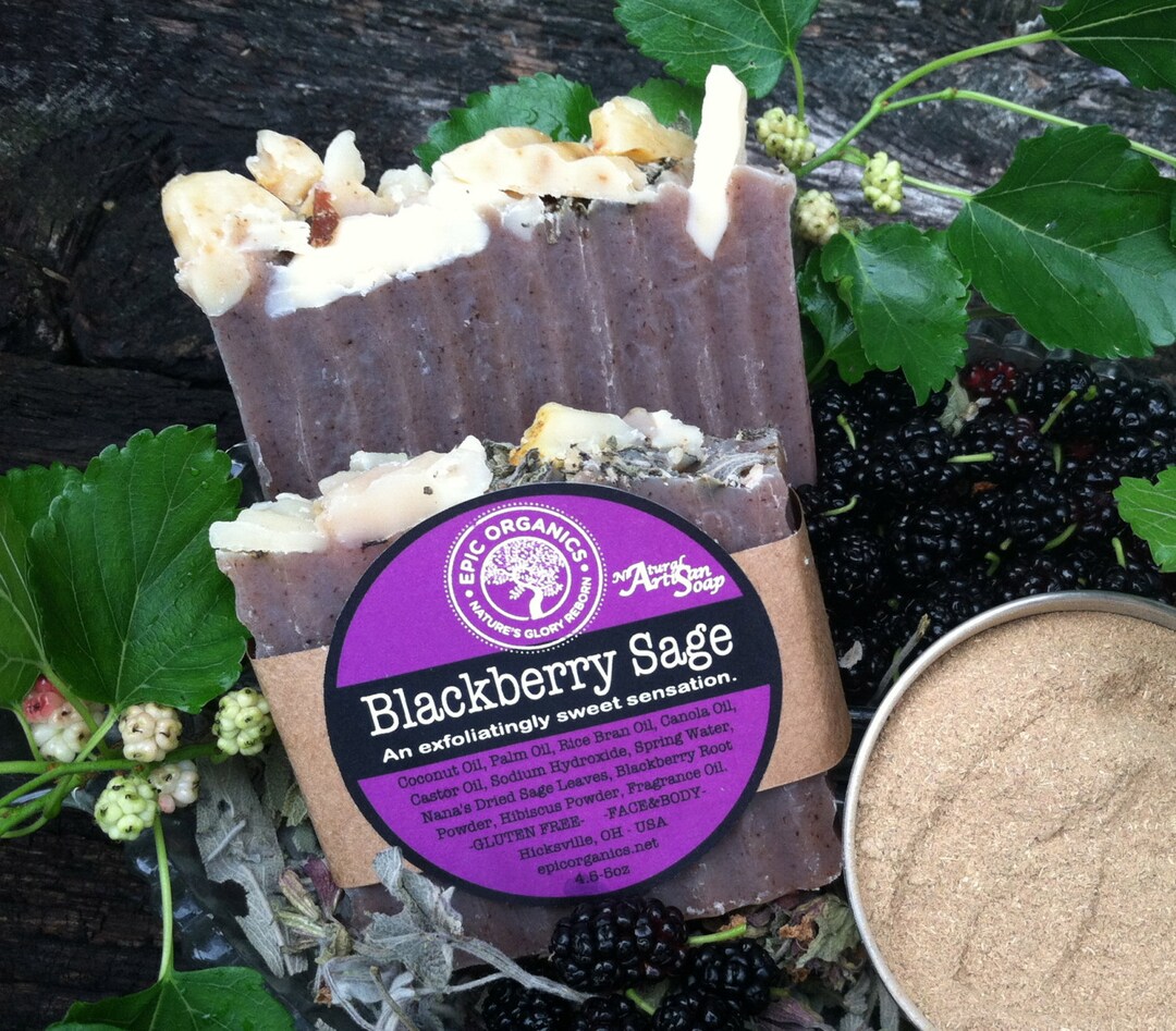 BLACKBERRY SAGE -exfoliating Soap-vegan-gluten Free-body Bar-fruity - Etsy