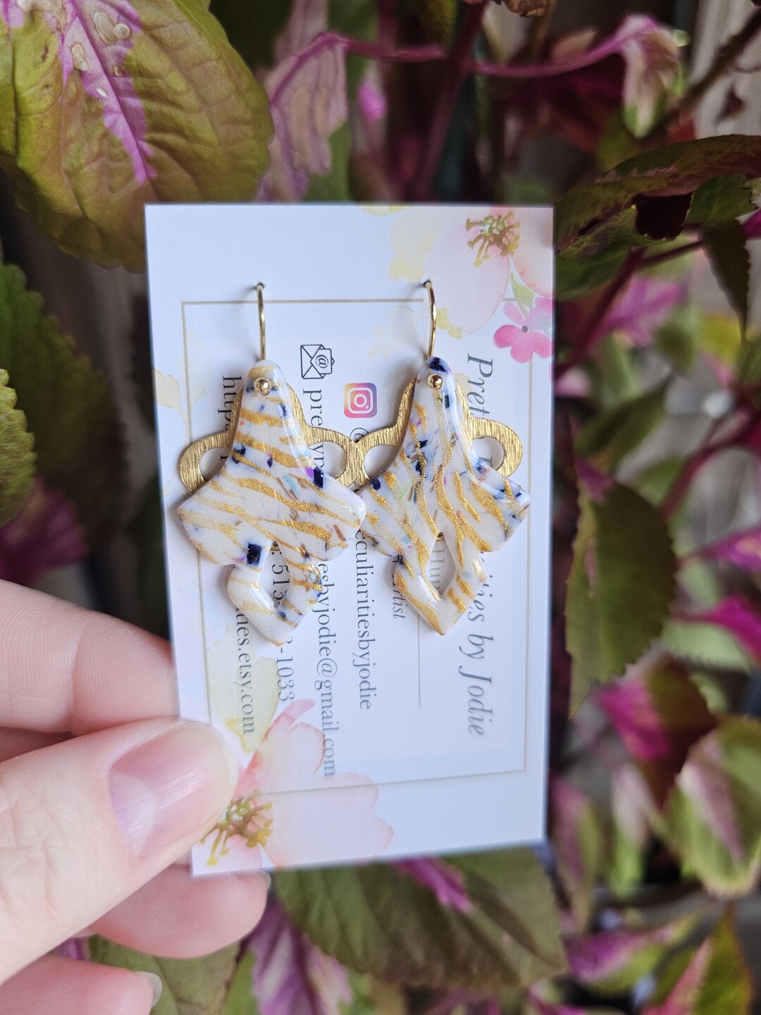 Kintsugi Inspired Polymer Clay Earrings, Handmade and Nickel Free - Etsy