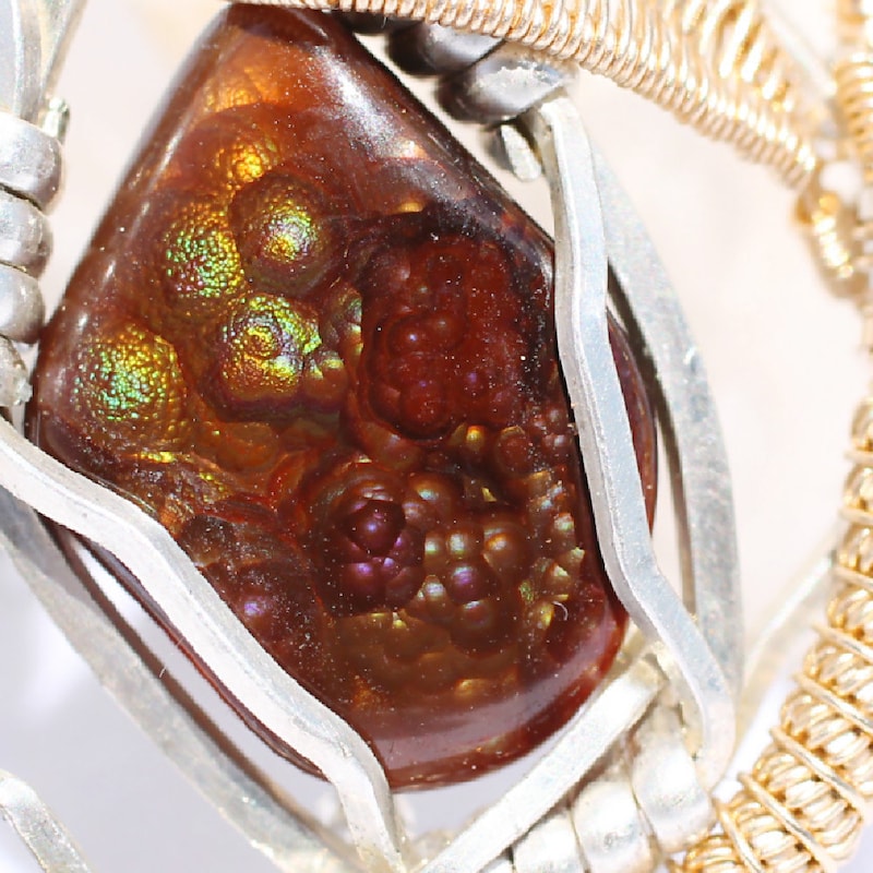 Fire Agate Pendant - Etsy