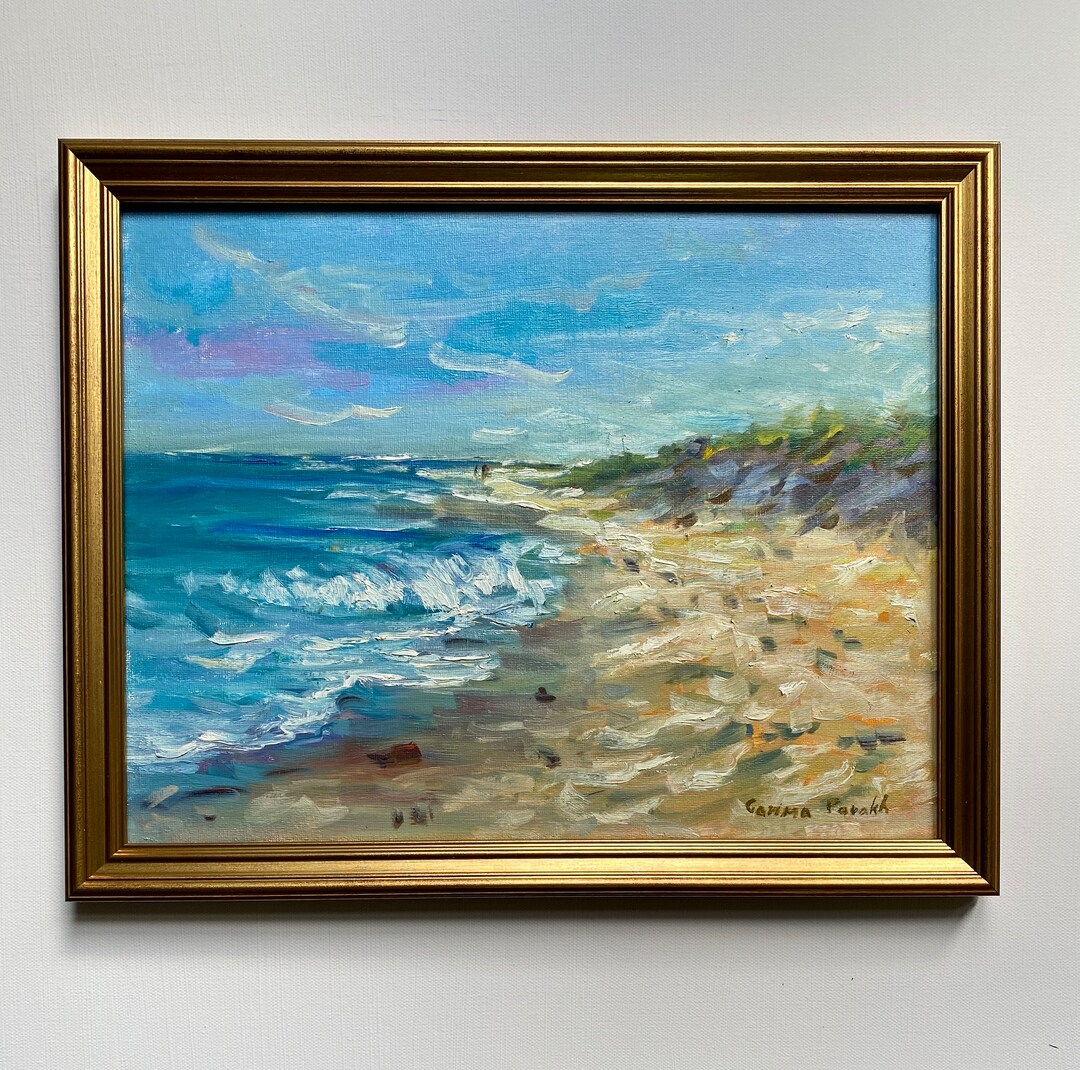 Cape Cod Beach Original Coastal Painting Oil on Board - Etsy
