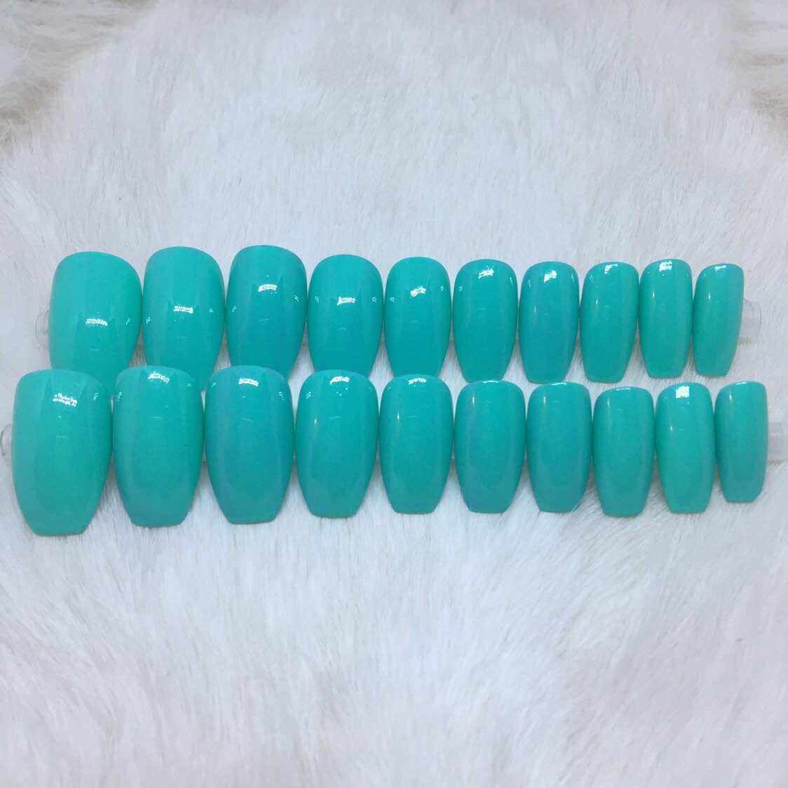 Set of 20 Handpainted Turks & Caicos Turquoise Nails | Etsy