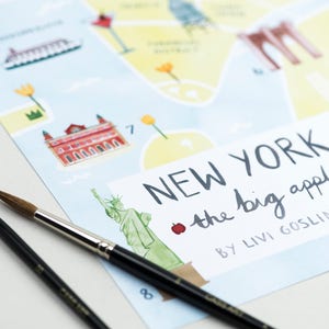 New York Illustrated Map New York Print New York Map - Etsy