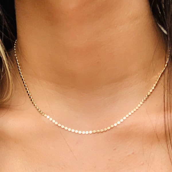 Flat Gold Necklace - Etsy