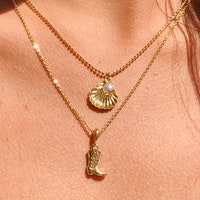Western Cowgirl Charm Necklace, Chunky Charm Necklace, Country Style ...