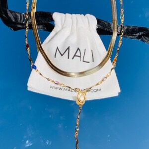 Colorful Rosary Chain Necklace, Gemstone Rosary Chain, Gold Layered ...