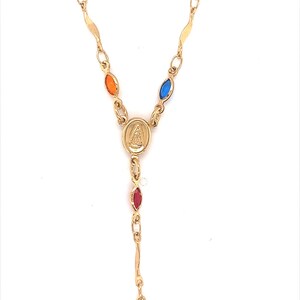 Colorful Rosary Chain Necklace,gemstone Rosary Chain,gold Layered Tiny ...