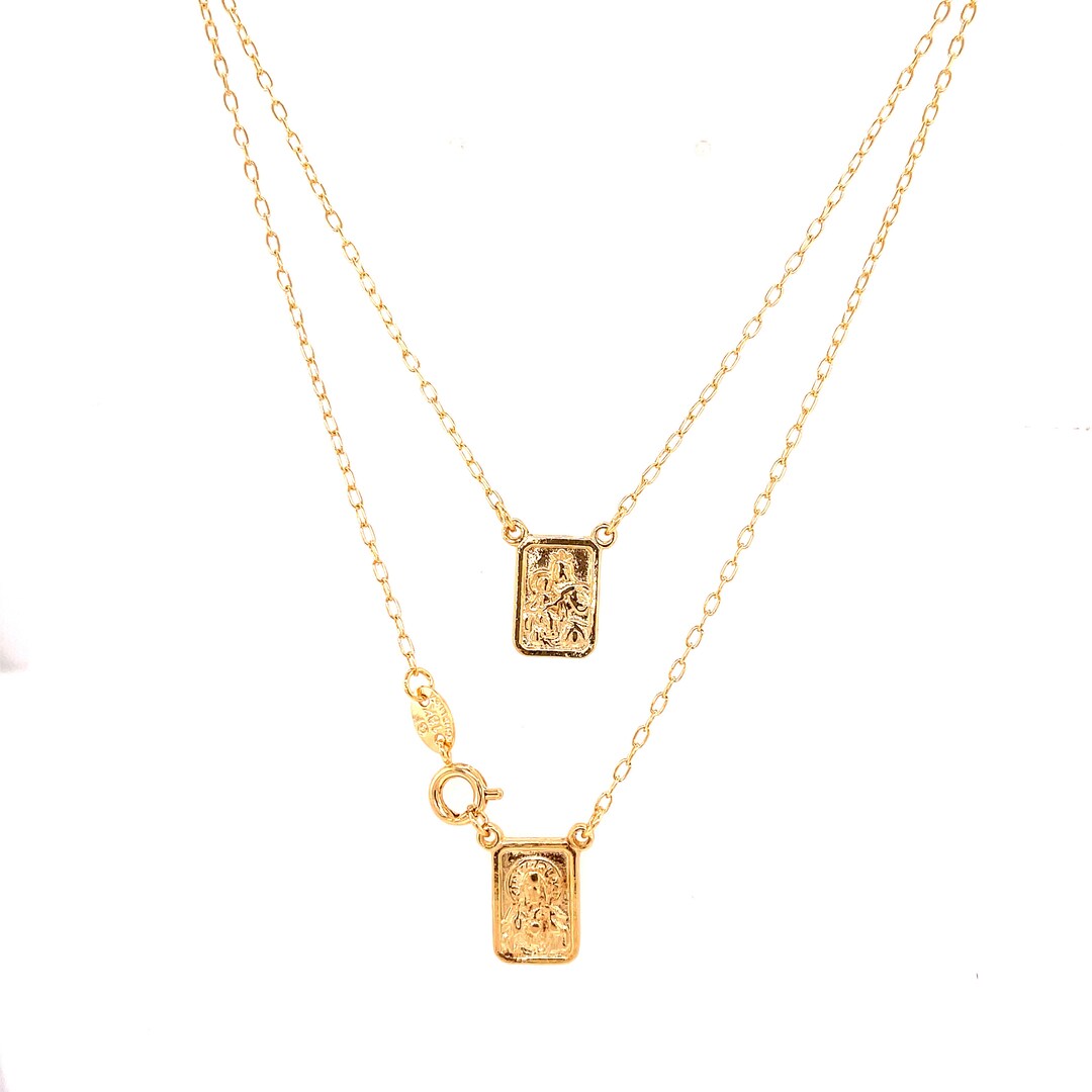 18k Gold Filled Escapularios, Scapulary Necklace, Devotional Scapulars ...
