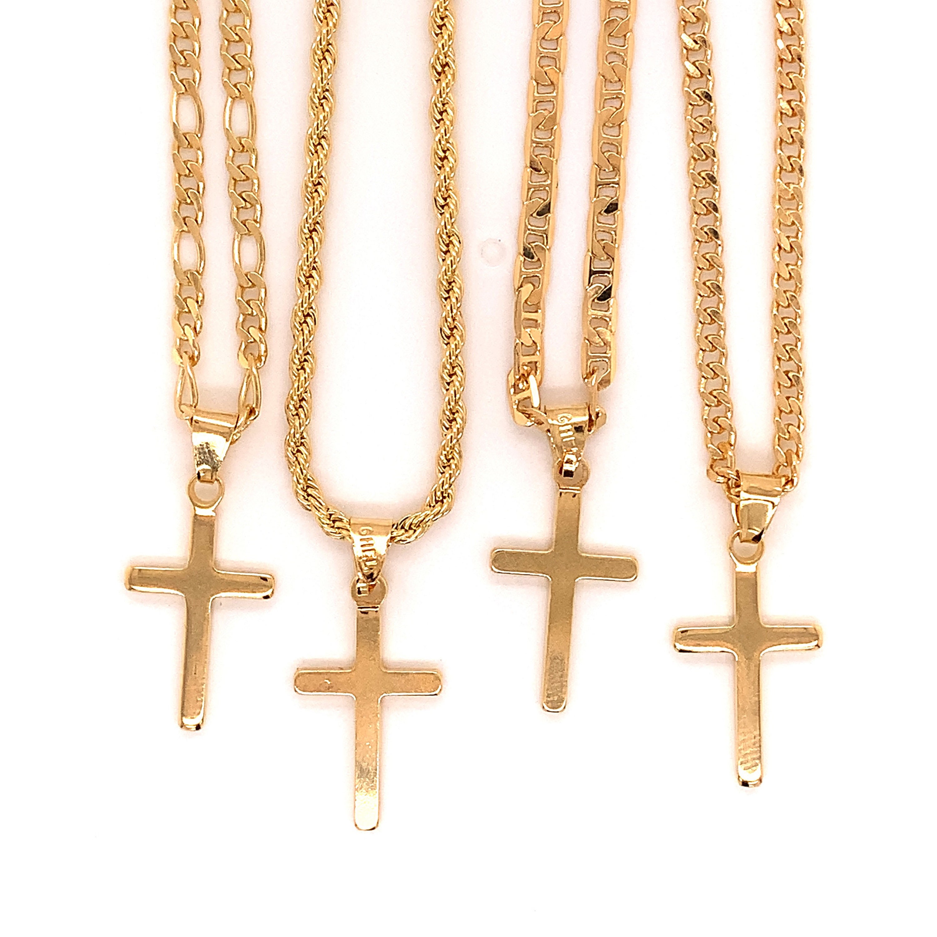 18K GF Simple Gold Cross NecklaceCross Necklace for sonGold | Etsy