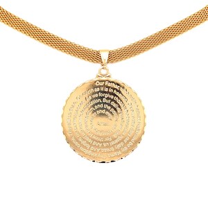 18K Our Father Coin Prayer Necklace,cadena Padre Nuestro,our Father ...
