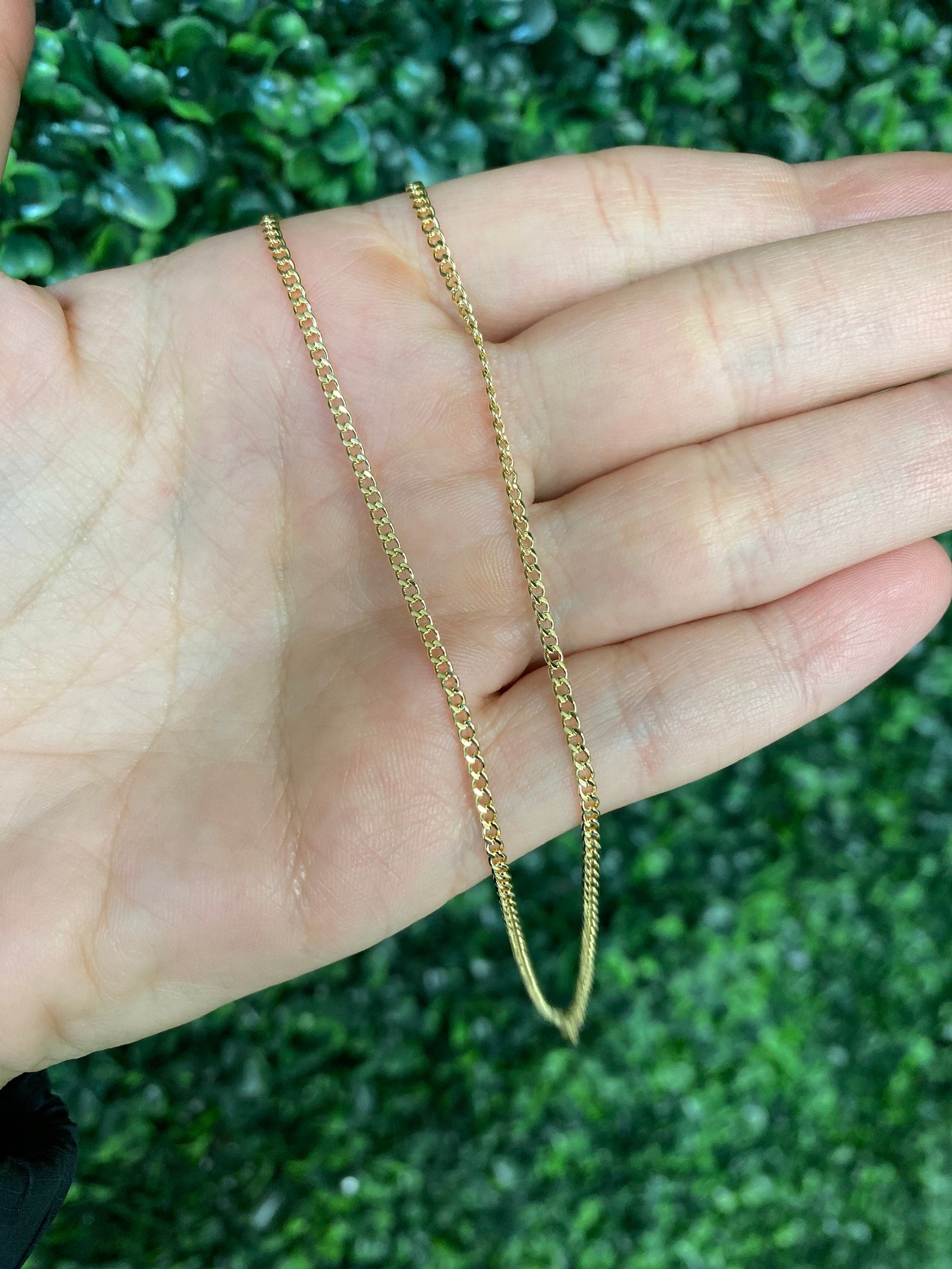 18K GF Gold Thin Cuban Link Mens ChainGold Link Chain for | Etsy