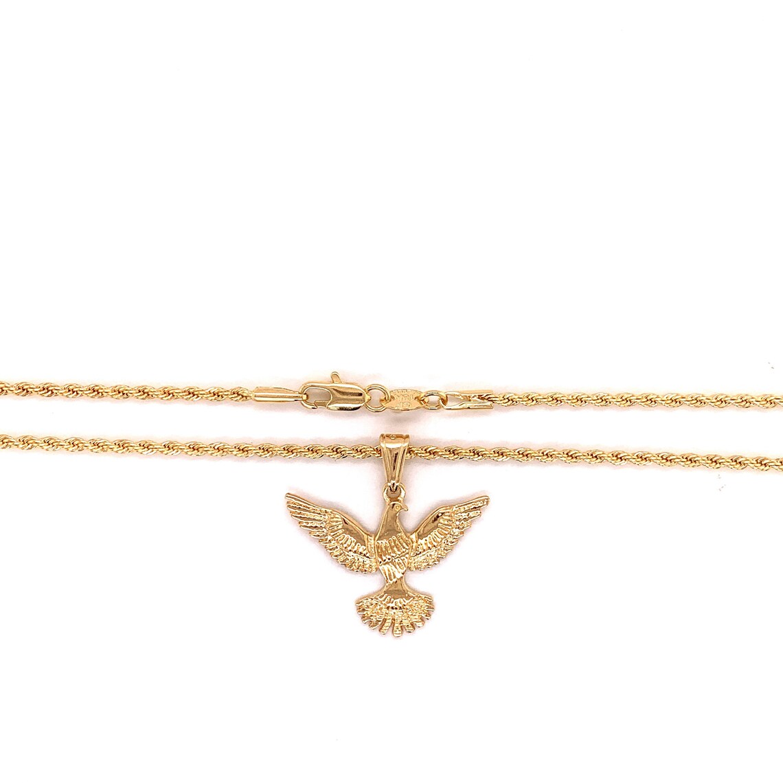 18K American Winged Eagle Rope Necklace,winged Eagle Mens Rope Necklace ...