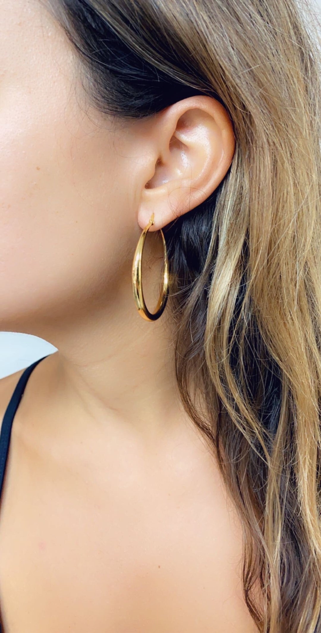 18KT Gold Filled Chunky Hoop Earrings, Large Hoop Earrings, Large Hoops, Gold Hoop Earrings ...
