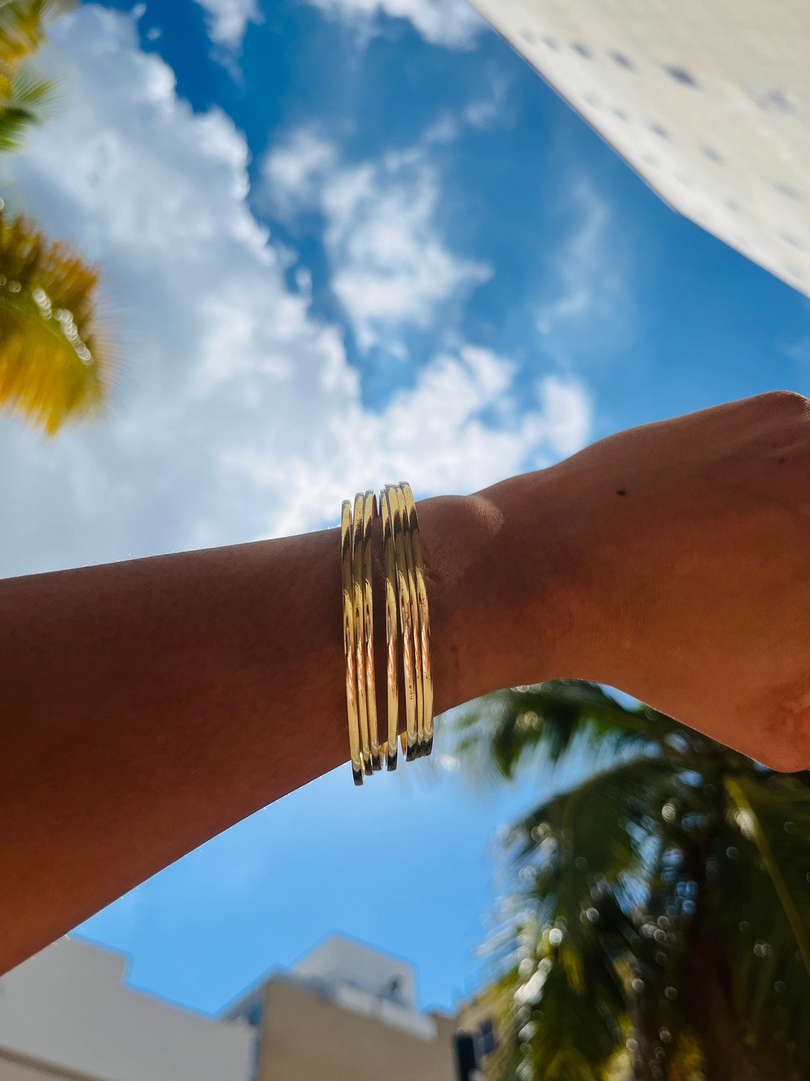 Minimalist Gold Bangle Set of 5 Thin Gold Filled Bangle - Etsy