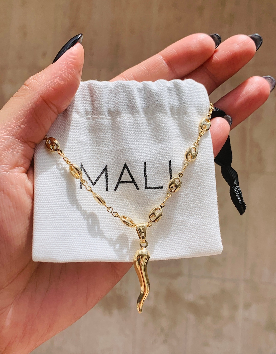 18k Gold Filled Italian Horn Necklace,italian Cornicello Gift for Men ...