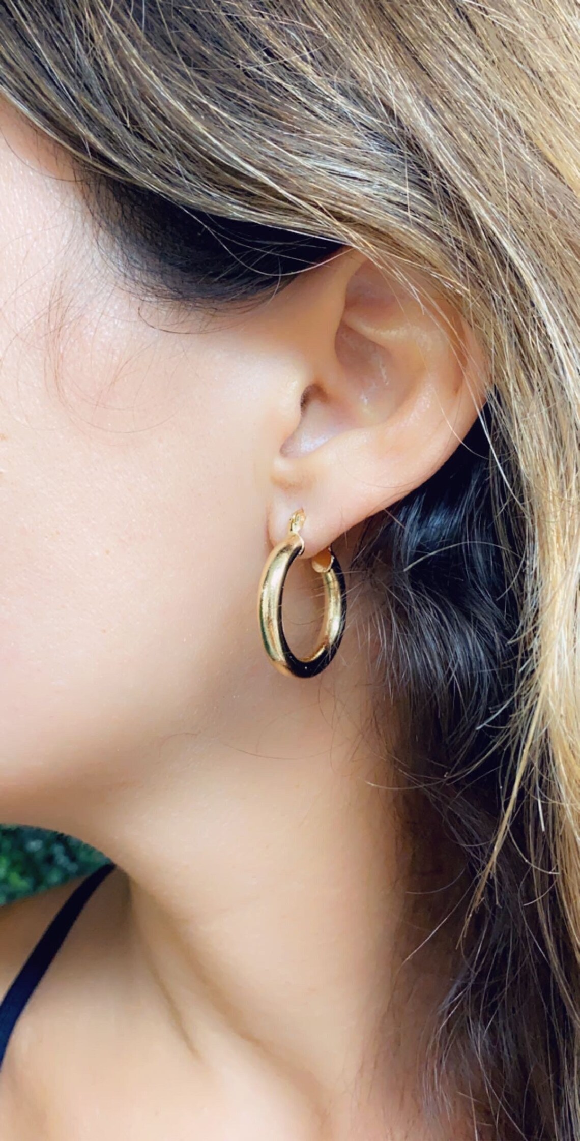 25mm 18KT Gold Filled Hoop Earrings Medium Sized Hoop | Etsy