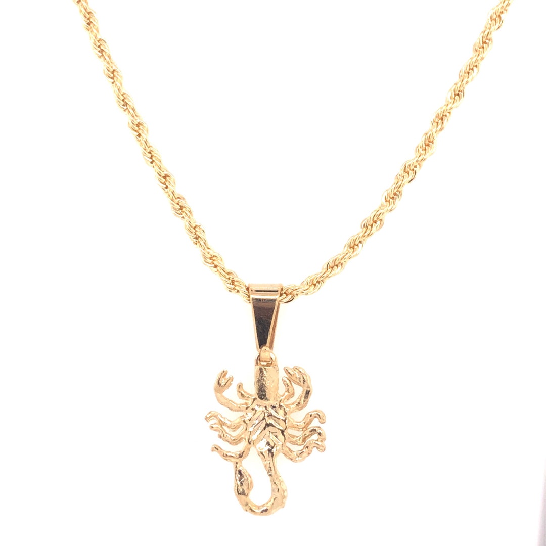 18K Scorpion Necklace,scorpio Jewelry,gold Filled Scorpion Charm ...