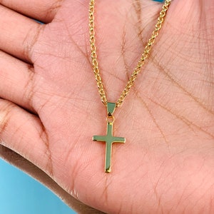 18K Gold Filled Cross Necklace,cross Jewelry,religious Gift,simple Gold ...