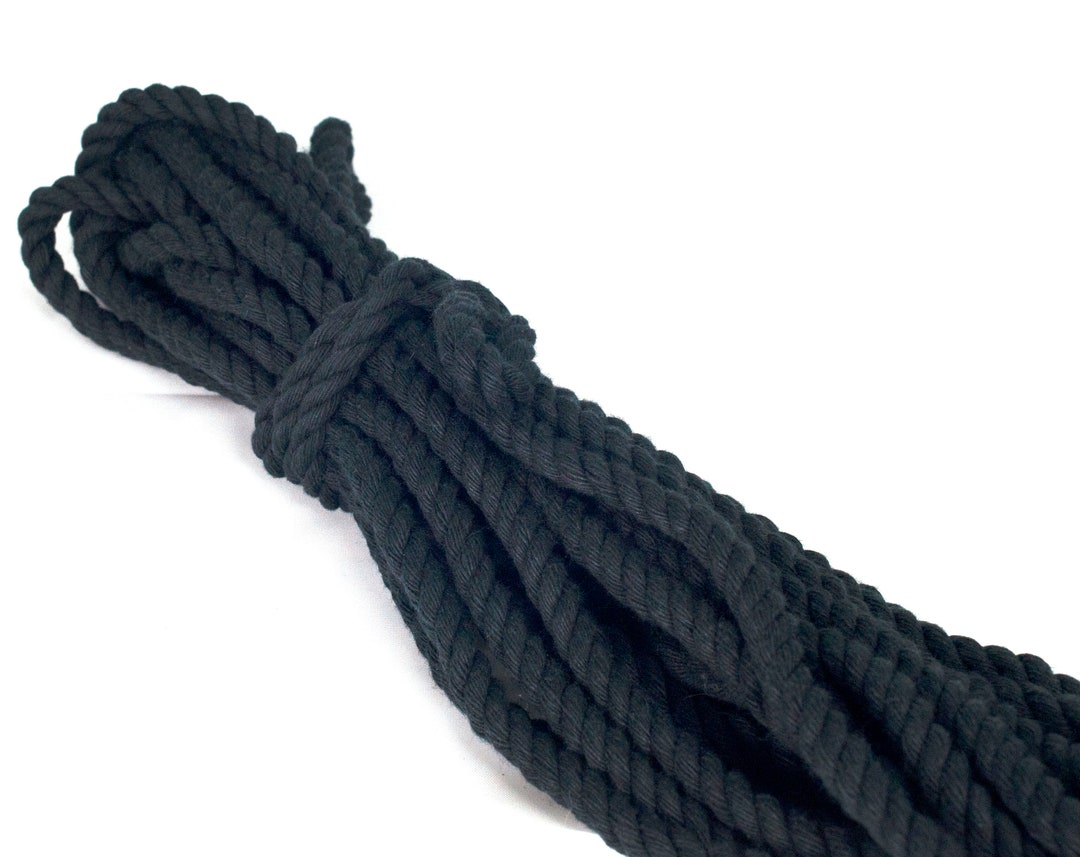 Midnight Black Twisted Cotton Rope for BDSM, Bondage, Kink. No U.S ...