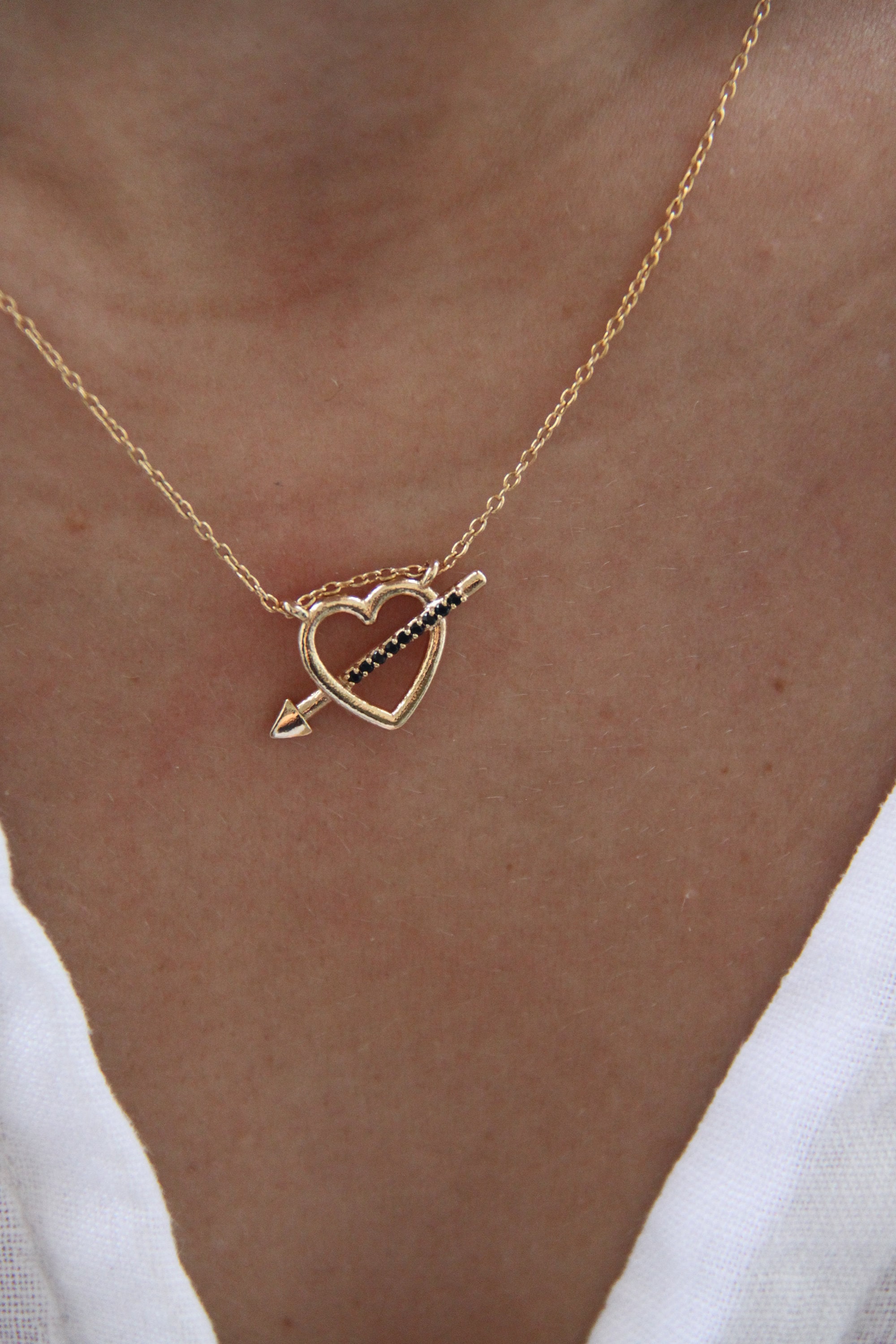 Heart Necklace Gold Heart Necklace Love Necklace Dainty | Etsy