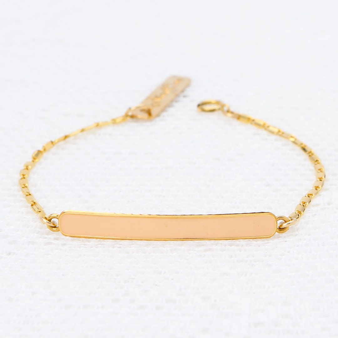 Pink and Gold Bracelet Bar Bracelet Dainty Friendship Bracelet Layering ...