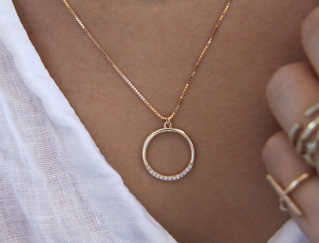 Circle Necklace Gold Circle Necklace Gold Karma Necklace - Etsy