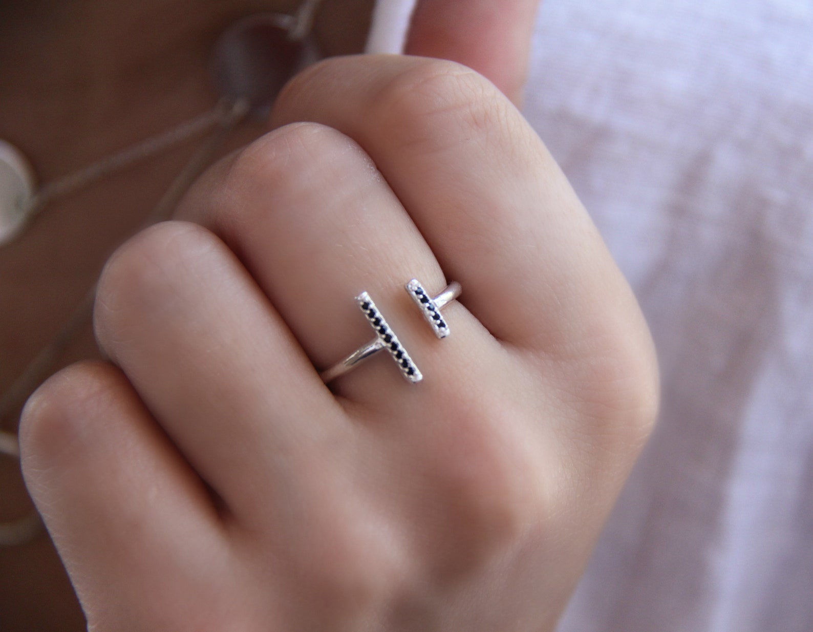 Open Bar Ring Bar Ring Gold Bar Ring Dainty Gold Ring | Etsy