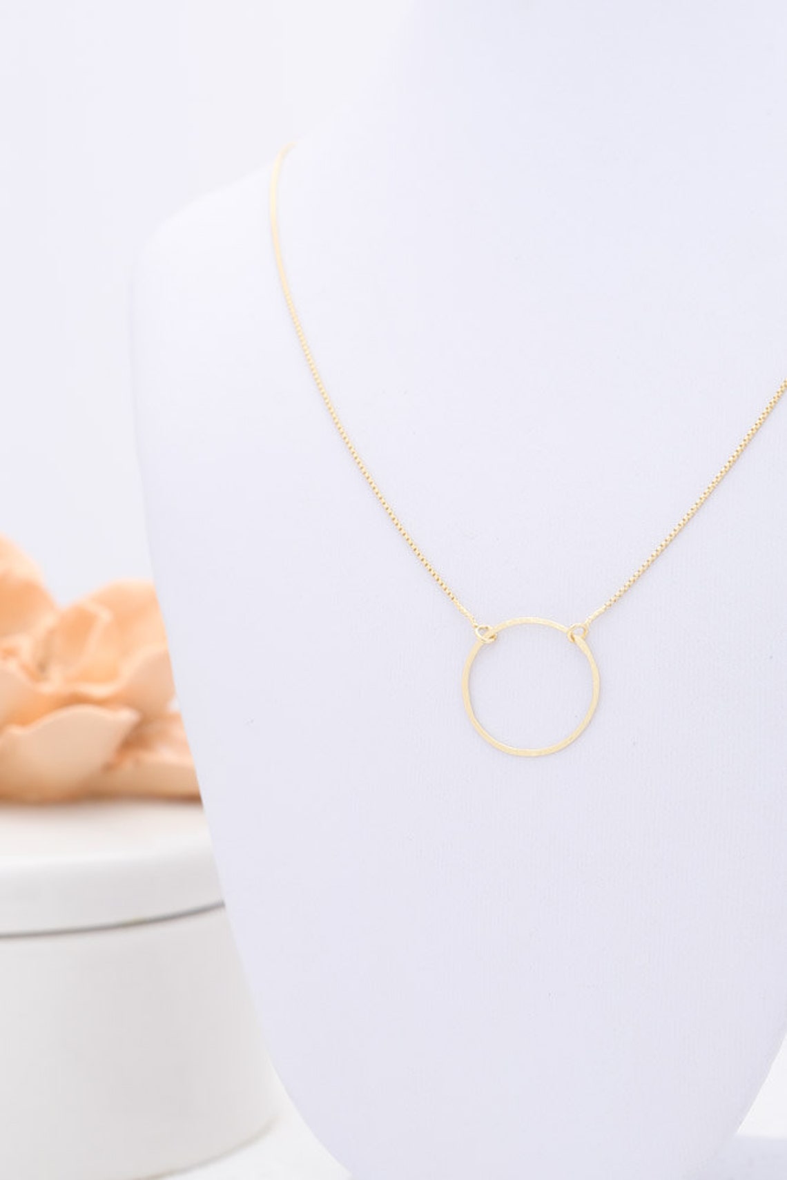 Gold Necklace Gold Circle Necklace Gold Karma Necklace | Etsy