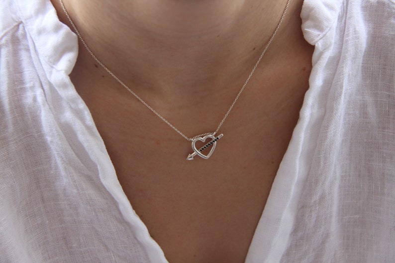 Heart Necklace Gold Heart Necklace Love Necklace Dainty | Etsy