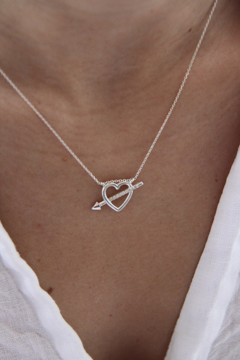 Heart Necklace Gold Heart Necklace Love Necklace Dainty | Etsy