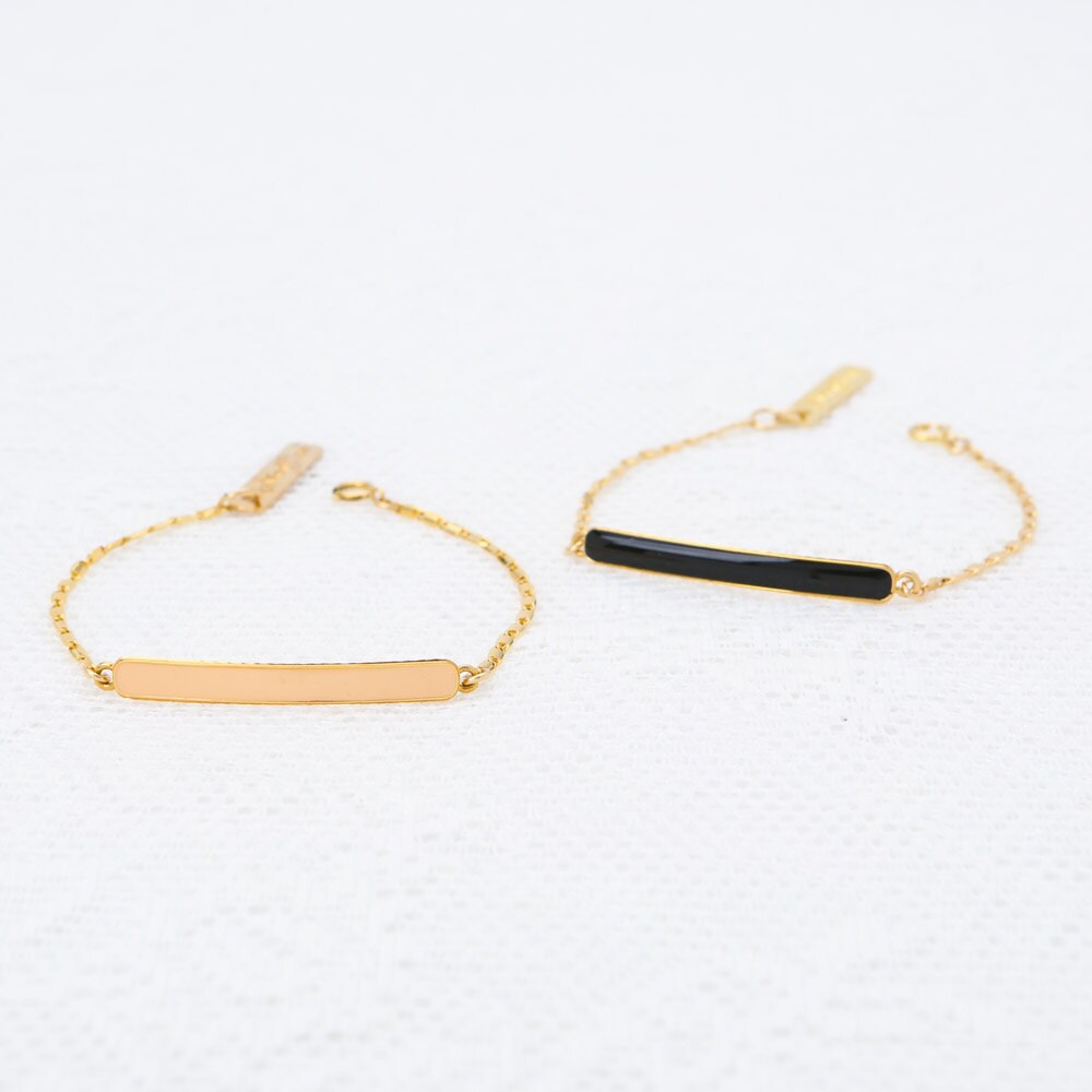 Pink and Gold Bracelet Bar Bracelet Dainty Friendship Bracelet - Etsy