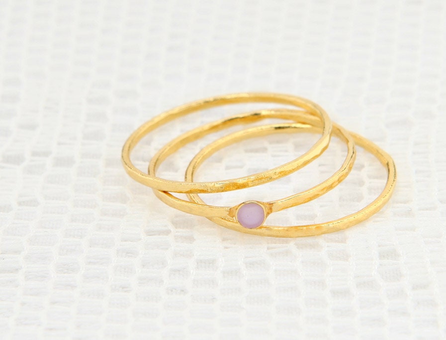Stackable Ring Set Gold Filled Ring Dainty 3 Gold Rings - Etsy