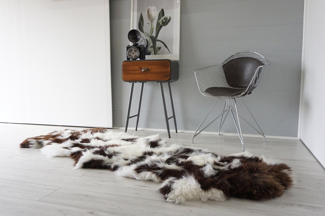 Genuine Rare Jacob Double Sheepskin Rug Sheepskin Throw Natural ...