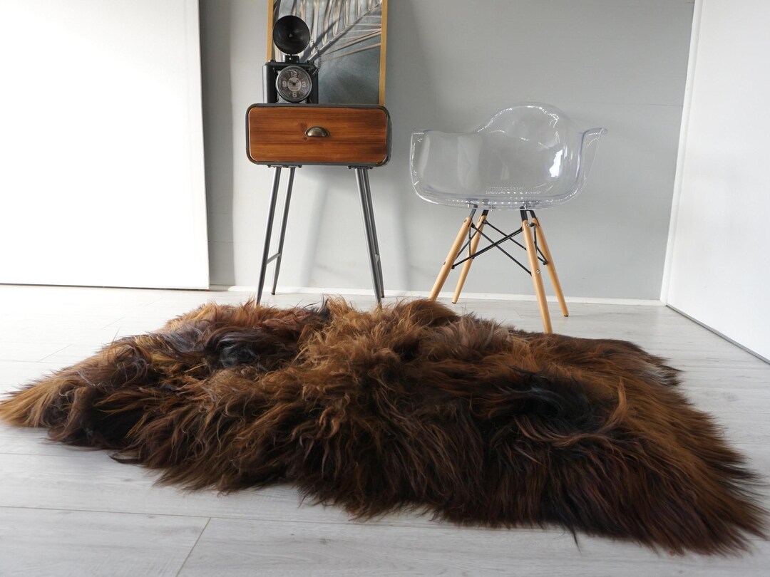 Genuine Icelandic Rectangular Sheepskin Rug | Extra Soft Silky Wool Rug ...