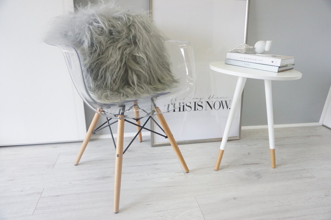 Handmade Icelandic Sheepskin Pillow: Silver Ash Long Wool Cushion - Etsy