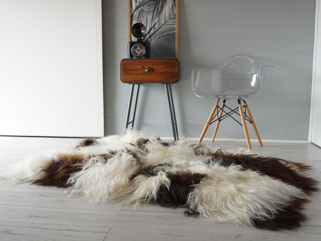Genuine Icelandic Rectangular Sheepskin Rug | Extra Soft Silky Wool Rug ...
