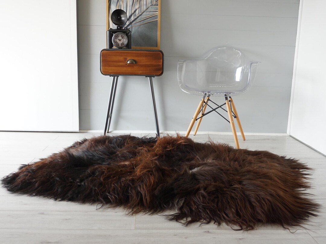 Genuine Icelandic Rectangular Sheepskin Rug Extra Soft Silky Wool Rug ...