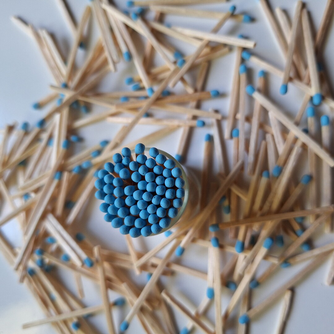 1.85 Light Blue Tip 500 Wooden Matches for Home Decor, Wedding Favors ...