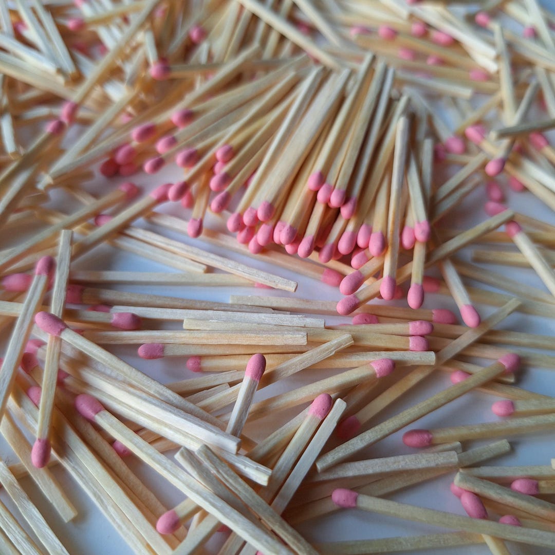 1.75 Neon Pink Tip 500 Wooden Matches aspen for Home Decor, Wedding ...
