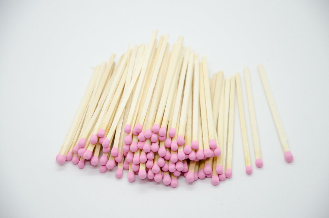 3.4 Long Blush Pink Tip Long Wooden Matchsticks for Home | Etsy