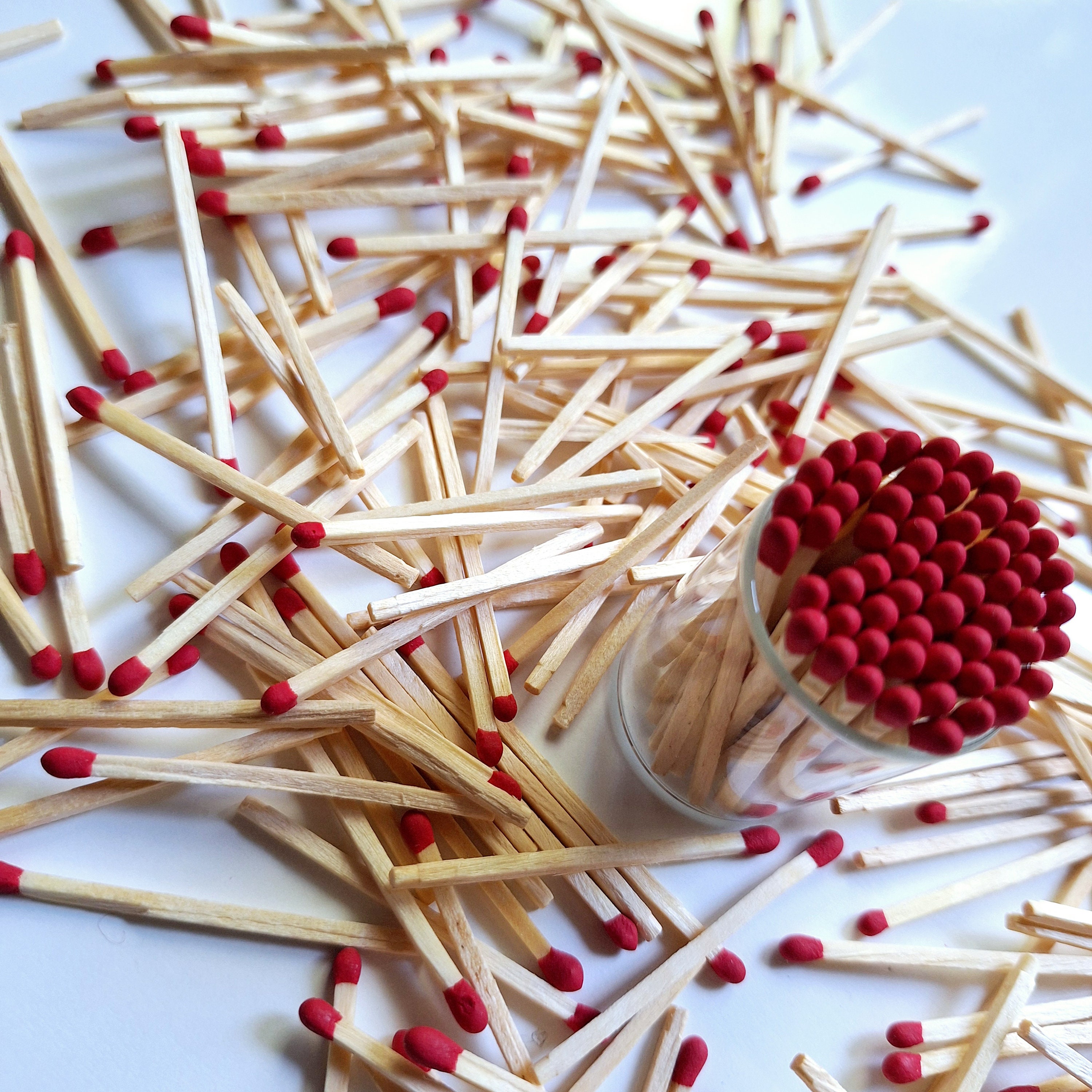 Red Tip Wooden Matches: 500 Craft Wedding Decor Matchsticks - Etsy