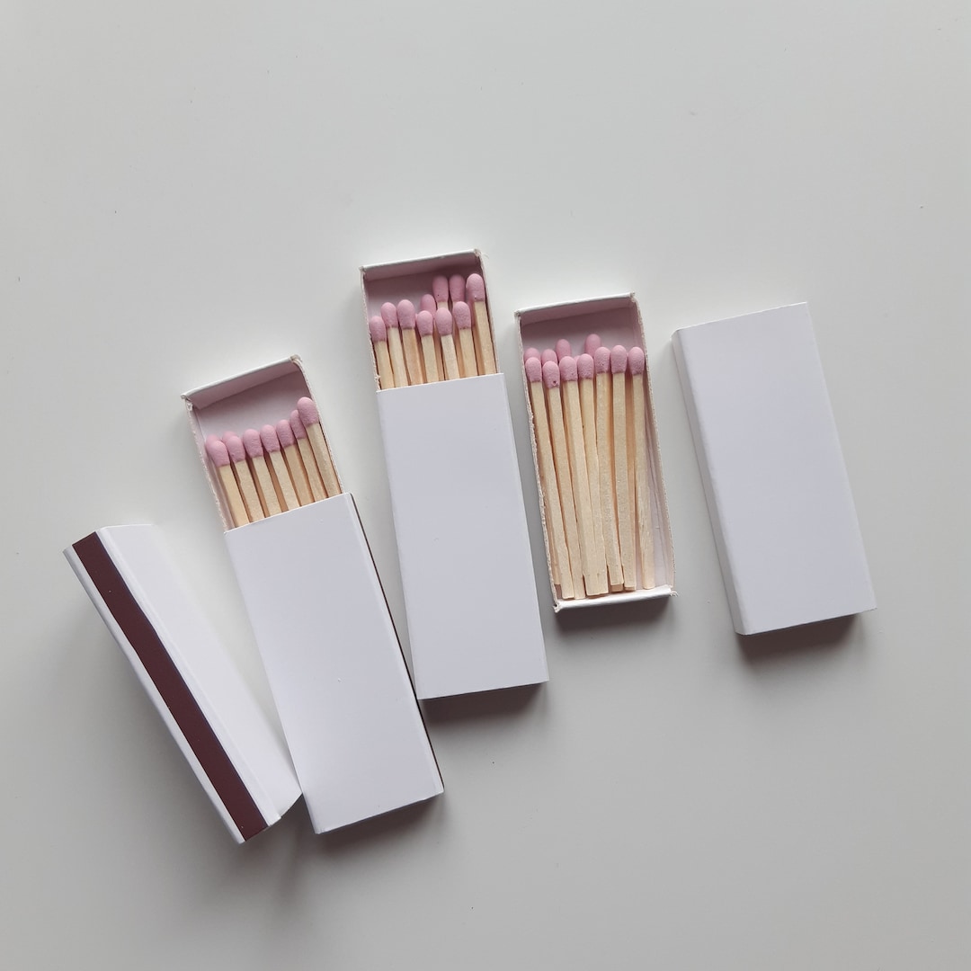 10/25/50/100 Plain White Tiny Matchboxes, Striker From One Side, Wooden ...