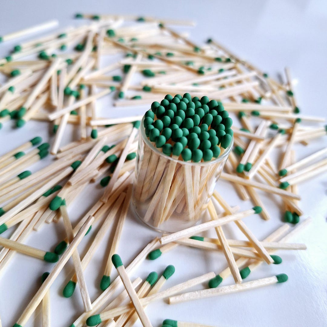 1.75" Green Tip 500 Wooden Matches (aspen) for Home Decor, Wedding ...