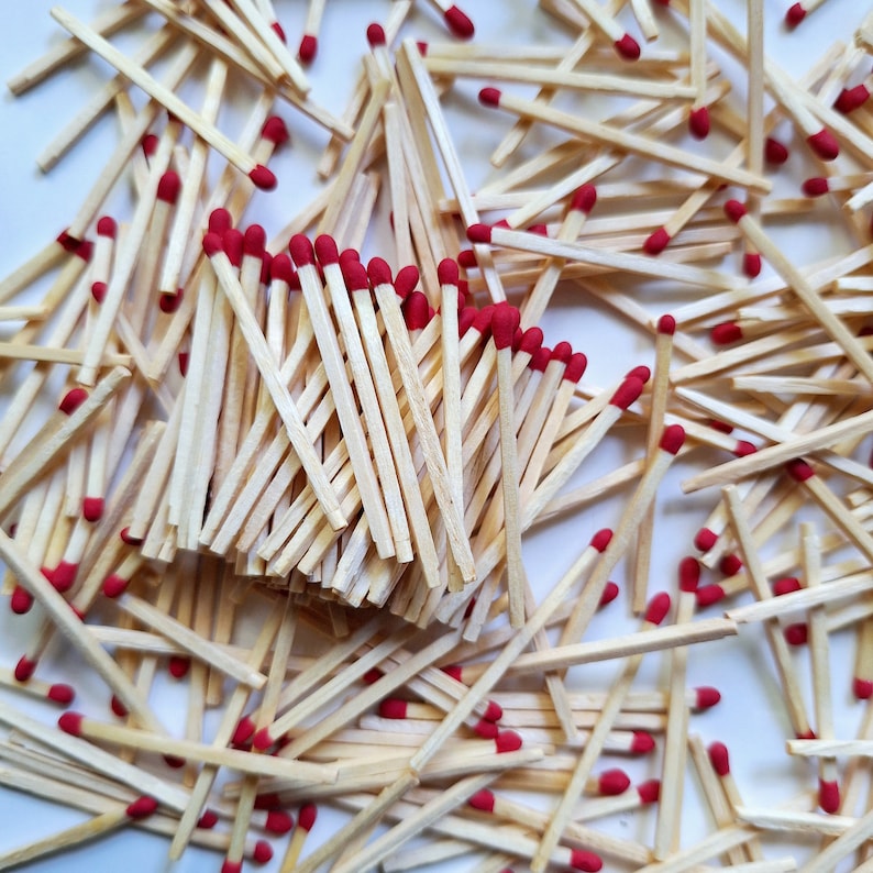 Red Tip Wooden Matches: 500 Craft Wedding Decor Matchsticks - Etsy