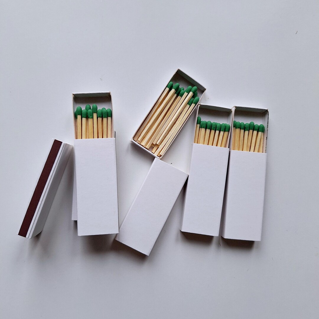 10/25/50/100 Plain White Tiny Matchboxes, Striker From One Side, Wooden ...