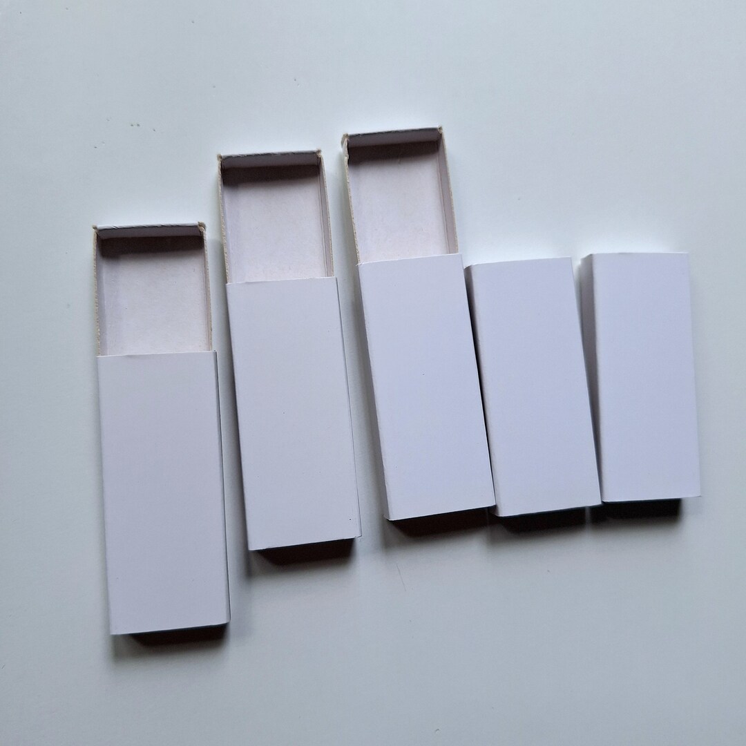 50 White Plain Cardboard Matchboxes / Empty / Striker From One Side - Etsy