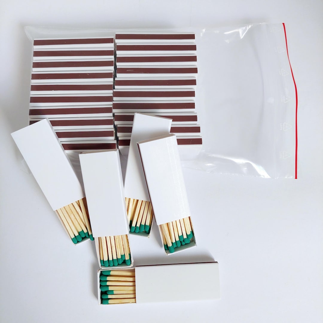 10/25/50/100 Plain White Tiny Matchboxes, Striker From One Side, Wooden ...